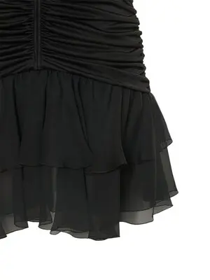 Blumarine Jersey Chiffon Mini Dress With Flower