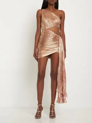 MARIA LUCIA HOHAN Cameron Lurex Chiffon Draped Mini Dress