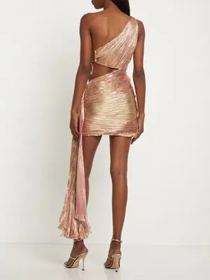 MARIA LUCIA HOHAN Cameron Lurex Chiffon Draped Mini Dress