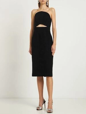 Roland Mouret Strapless Crepe Mid-length Dress