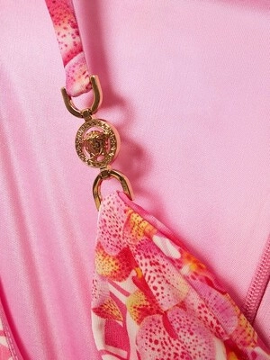 Versace Floral Jersey Midi Dress