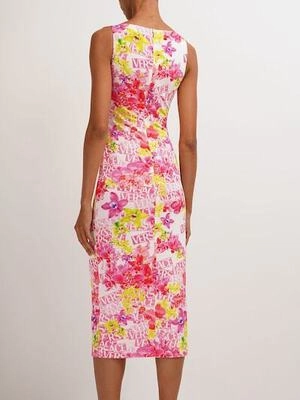 Versace Floral Jersey Midi Dress
