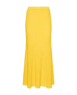 Gabriela Hearst Elastic Waist Ribbed Knit Pleated Skirt