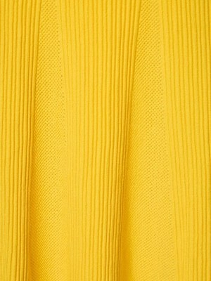 Gabriela Hearst Elastic Waist Ribbed Knit Pleated Skirt