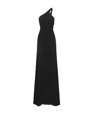 Stella McCartney Single Shoulder Crepe Long Dress - Black