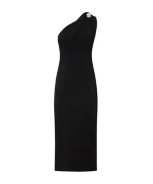 Galvan Knitted Mid-length Dress - Black