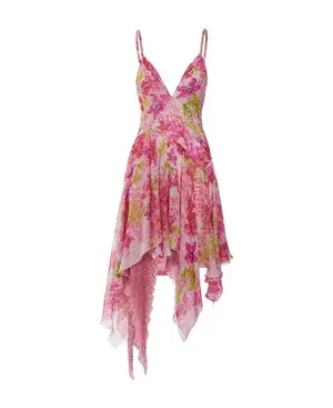 Versace Orchid Print Mini Dress - Pink