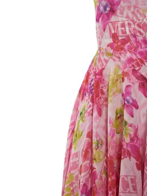 Versace Orchid Print Mini Dress