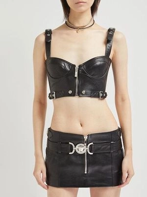 Versace Leather Mini Skirt