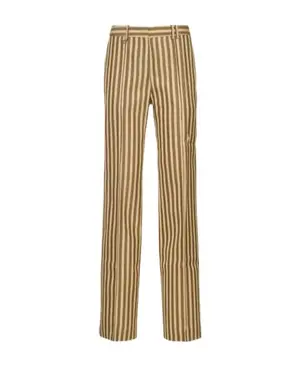 Jacquemus Logo Striped Casual Pants - Nude