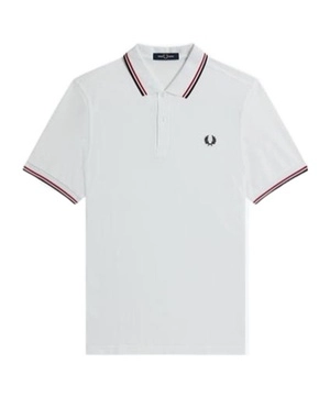 Fred Perry Short Sleeve Twin Tipped Polo Shirt - White