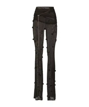 Jacquemus Le Pantalon Espelho Beaded Mesh Pants