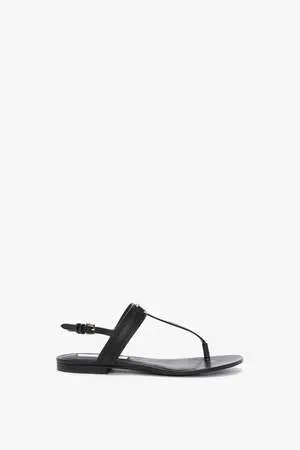 Victoria Beckham Flat Chain Sandal - Black