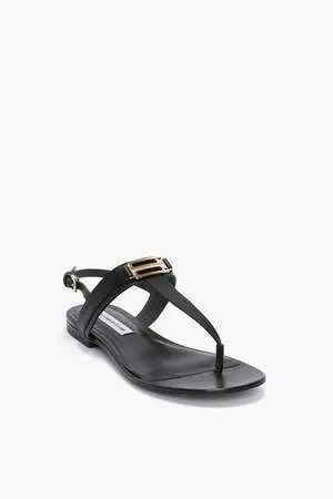 Victoria Beckham Flat Chain Sandal - Black