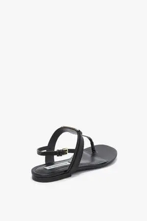 Victoria Beckham Flat Chain Sandal - Black