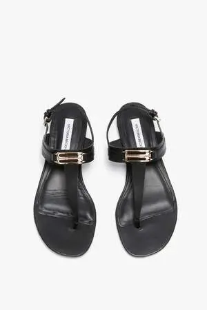 Victoria Beckham Flat Chain Sandal - Black
