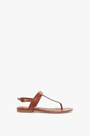 Victoria Beckham Flat Chain Sandal Tan