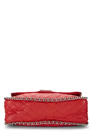 Chanel Quilted Lambskin Chain Around Half Flap Maxi