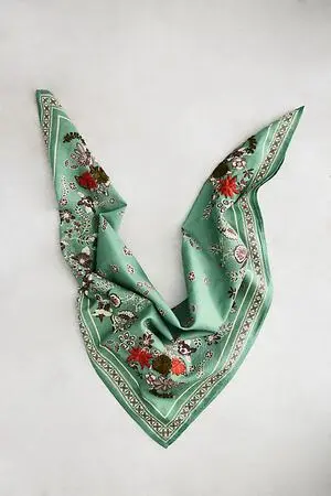 TERRAIN Embroidered Fall Floral Bandana - Green