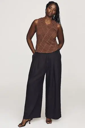 PILCRO Ruched Mesh Tank Top