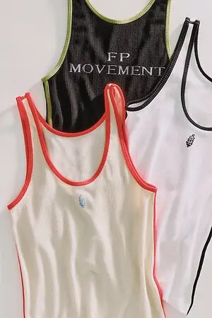 Free People Ribbed Logo Tank - Tan