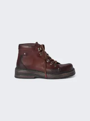 Miu Miu Leather Booties Coffee - Brown