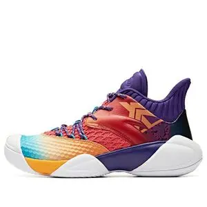ANTA Mid Top Basketball Sneakers - Purple/white/red