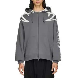 Adidas Chito Graphic French Terry Zipper Hoodie - Grey Five