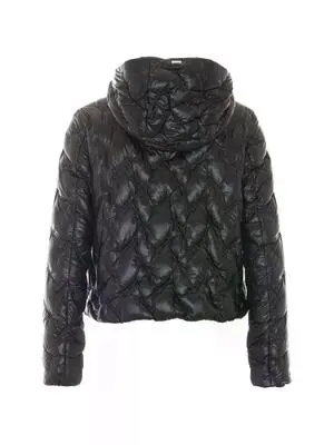 Herno Quilted Hooded Jacket - Black