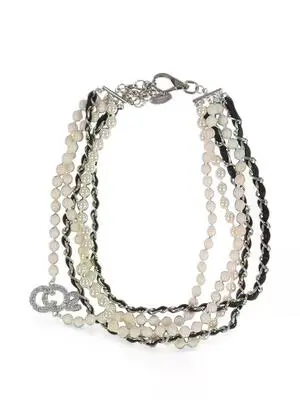 DOUBLET Co2 Stand Crystal-embellished Layered Necklace