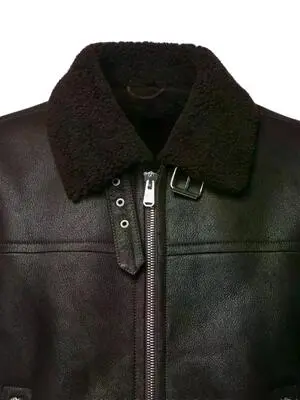 DONDUP Shearling-collar Leather Jacket