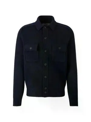 GRAN SASSO Knitted Flap-pocket Cardigan - Blue