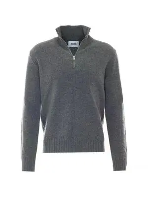 Alpha Studio Half-zip High-neck Sweater - Grey