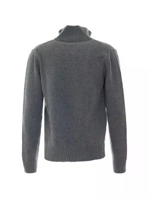 Alpha Studio Half-zip High-neck Sweater - Grey