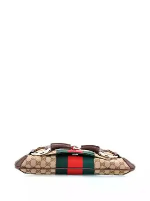 Gucci Horsebit Nm Web Chain Clutch Gg Canvas Medium Shoulder Bag