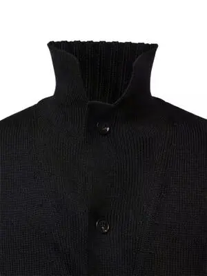 ZANONE Virgin Wool Ribbed Knit Cardigan