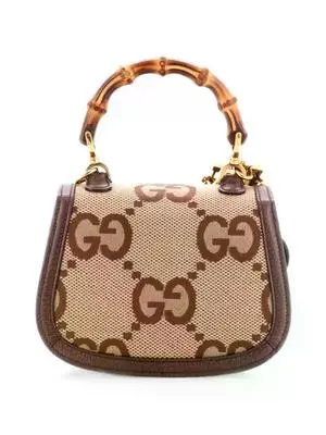 Gucci Bamboo 1947 Top Handle Bag Jumbo Gg Canvas Mini Crossbody Bag
