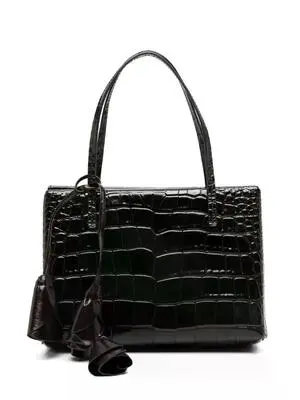 Magda Butrym Croc-effect Floral-pendant Tote Bag - Brown