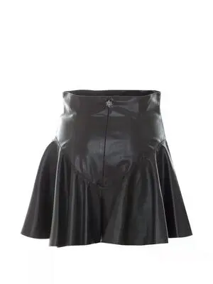 ANIYE BY Caly Faux-leather Flared Mini Shorts - Black