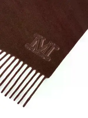 Max Mara Embroidered Fringe-trim Scarf