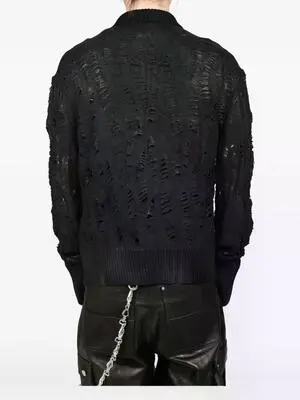 FILTH Distressed Zip-up Cardigan