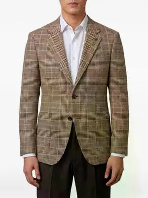 LARDINI Prince Of Wales Check Single-breasted Blazer - Brown