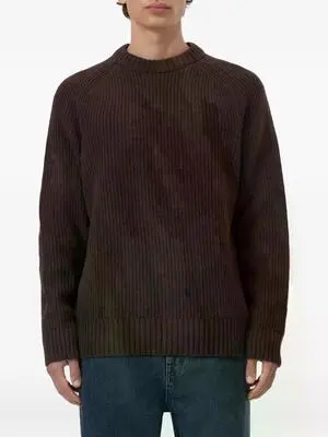 Closed Ribbed-knit Raglan-sleeve Sweater