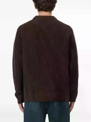 Closed Ribbed-knit Raglan-sleeve Sweater