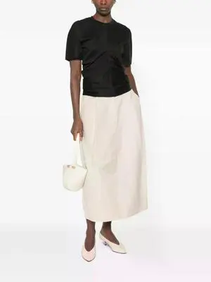 RÓHE Gathered T-shirt - Black