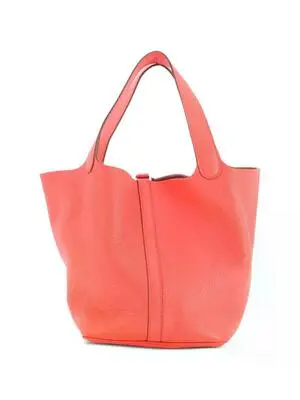 Hermès Picotin Lock Clemence Mm Bucket Bag - Red