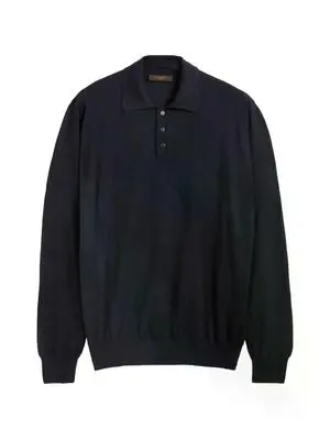 SLOWEAR Zanone Long-sleeve Polo Shirt - Blue