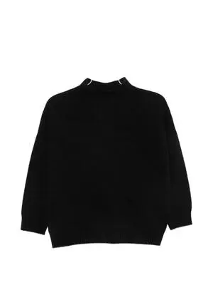 VANISE Mock-neck Knitted Sweater - Black