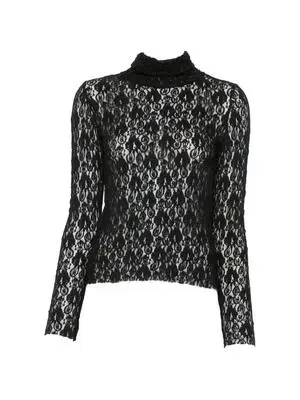 Dixie Floral Lace Roll-neck Top