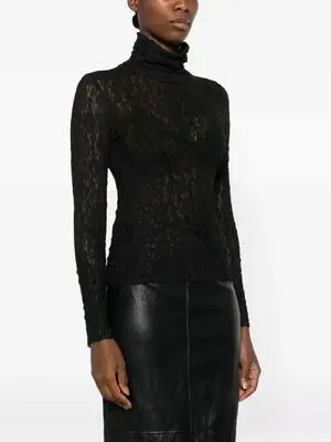Dixie Floral Lace Roll-neck Top